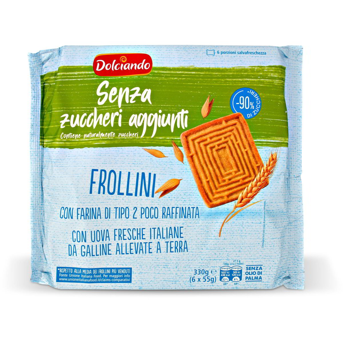 Biscotti frollini senza zuccheri aggiunti DOLCIANDO 330g (6 x 55g) in ...