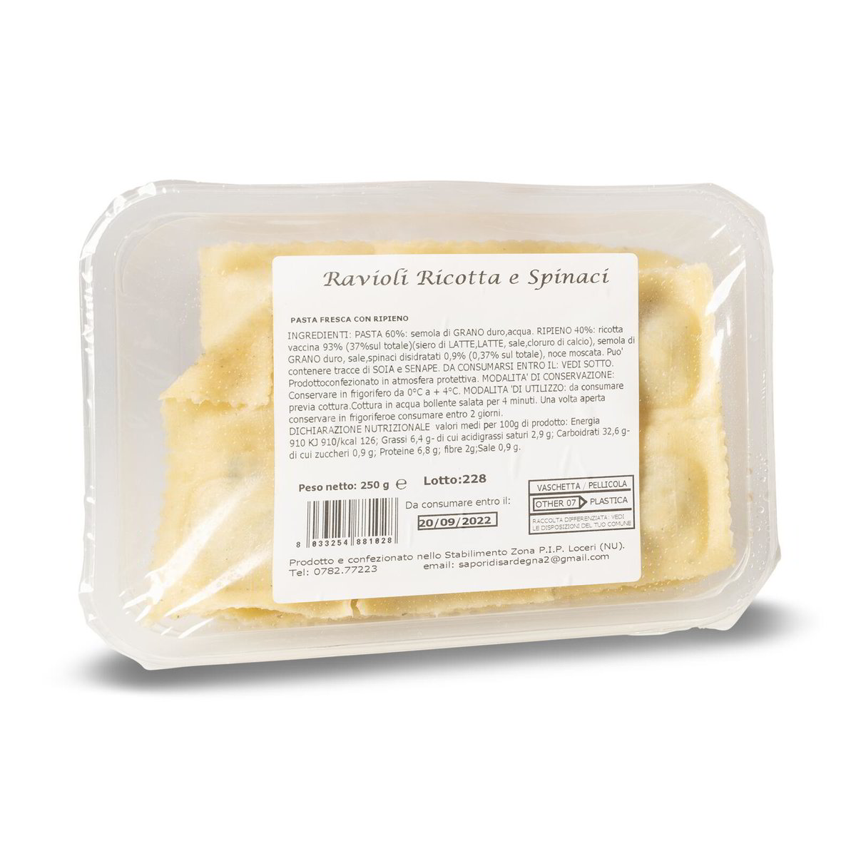 Ravioli con ricotta e spinaci 250g in dettaglio | Eurospin Spesa Online