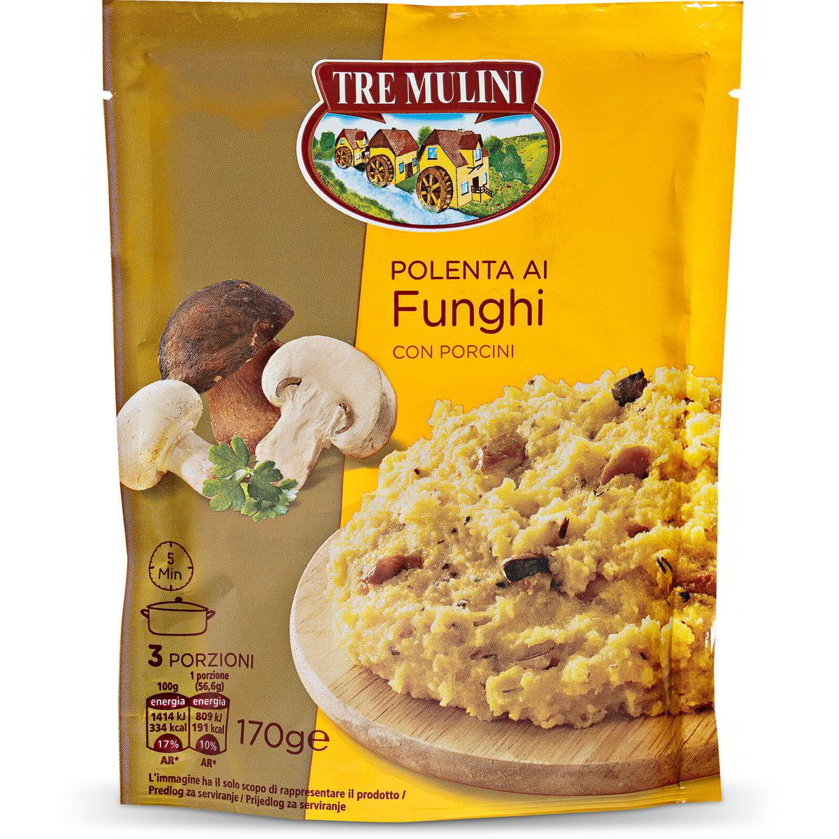 Polenta ai funghi TRE MULINI 170g in dettaglio | Eurospin Spesa Online