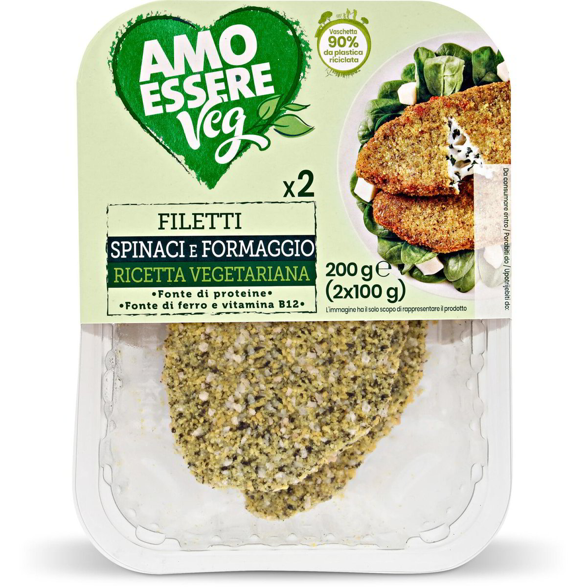 Filetti spinaci e formaggio AMO ESSERE VEG 200g in dettaglio | Eurospin ...