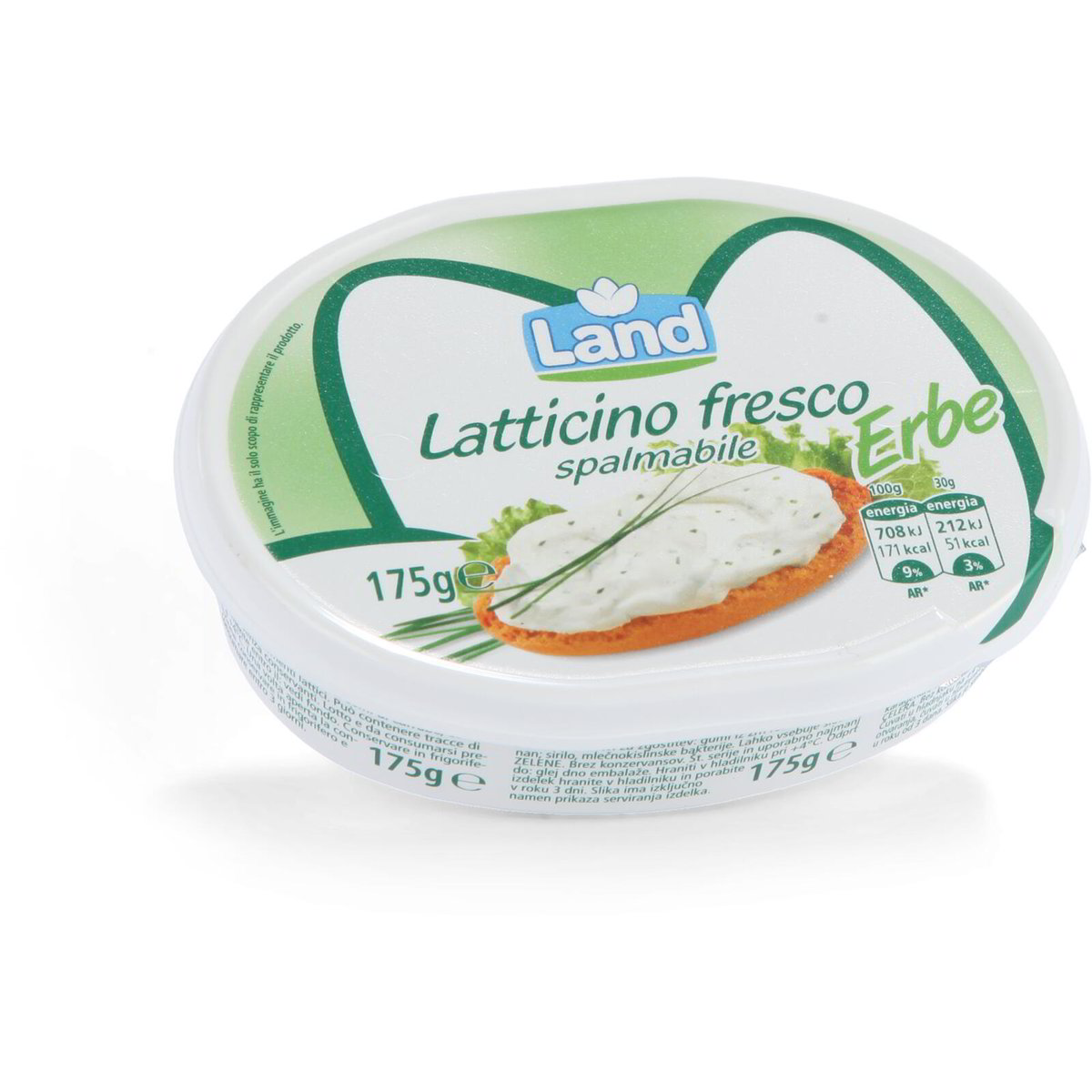 Formaggio latticino fresco spalmabile alle erbe LAND 175g in dettaglio ...