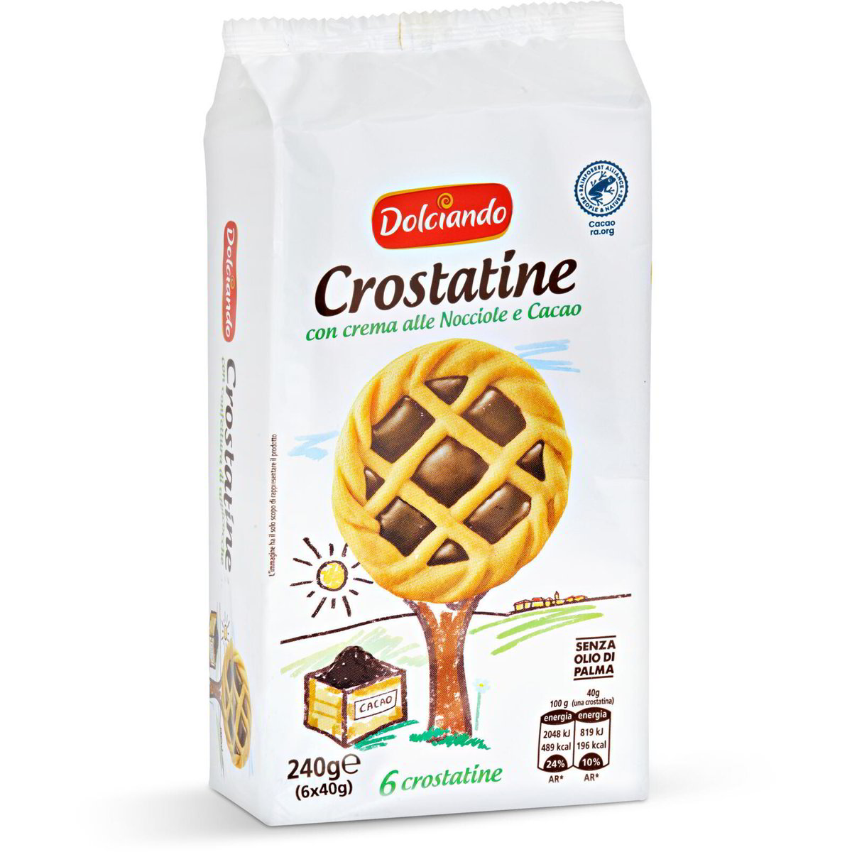 Crostatine con crema alle nocciole e cacao DOLCIANDO 240g (6 x 40g) in ...