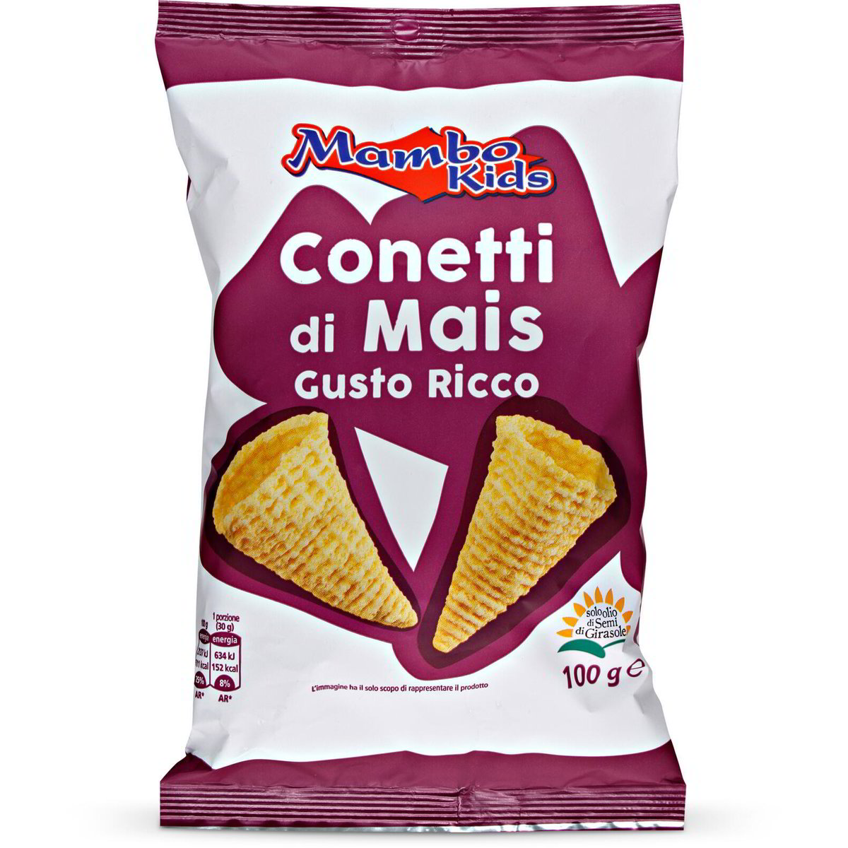 Patatine conetti di mais gusto ricco MAMBO KIDS 100g in dettaglio ...