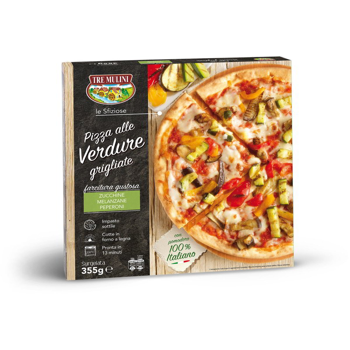 Pizza alle verdure grigliate surgelata TRE MULINI 355g in dettaglio ...