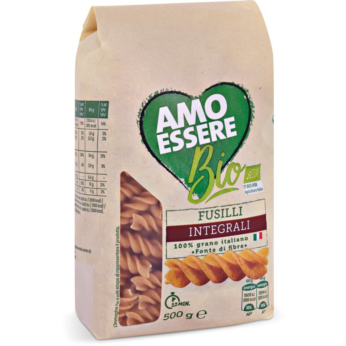 Fusilli integrali bio AMO ESSERE BIO 500g in dettaglio | Eurospin Spesa ...