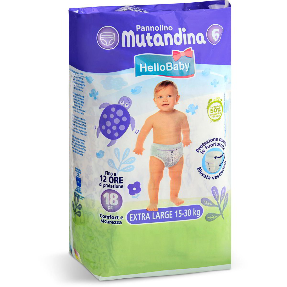 Pannolino mutandina taglia 6 - XL 18 pezzi HELLO BABY in dettaglio ...