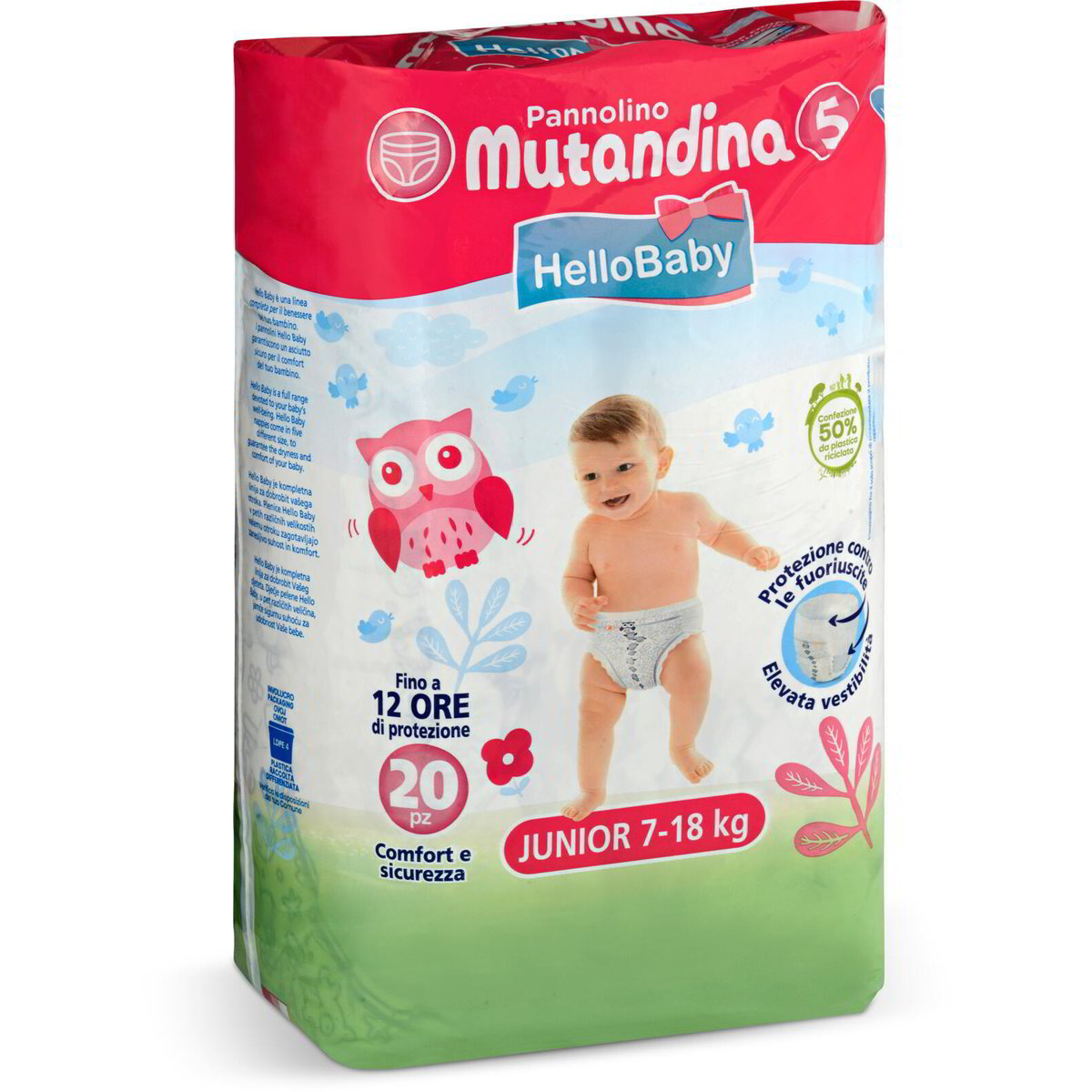 Pannolino mutandina taglia 5 Junior - 20 pezzi HELLO BABY in dettaglio ...