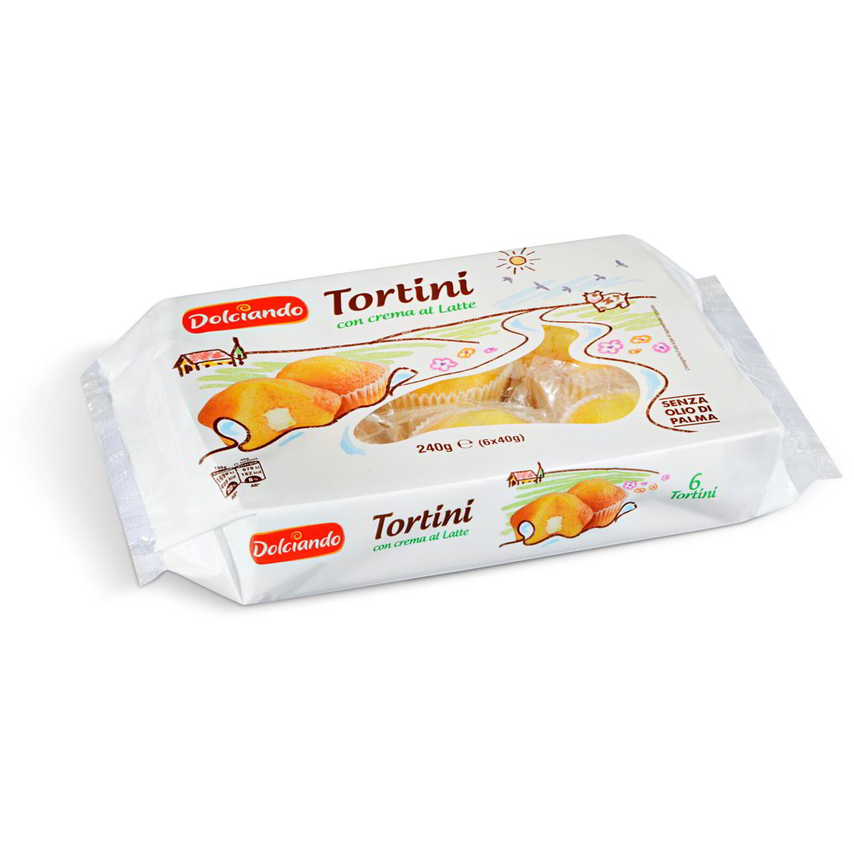 Tortini con crema al latte DOLCIANDO 240g (6 x 40g) in dettaglio ...